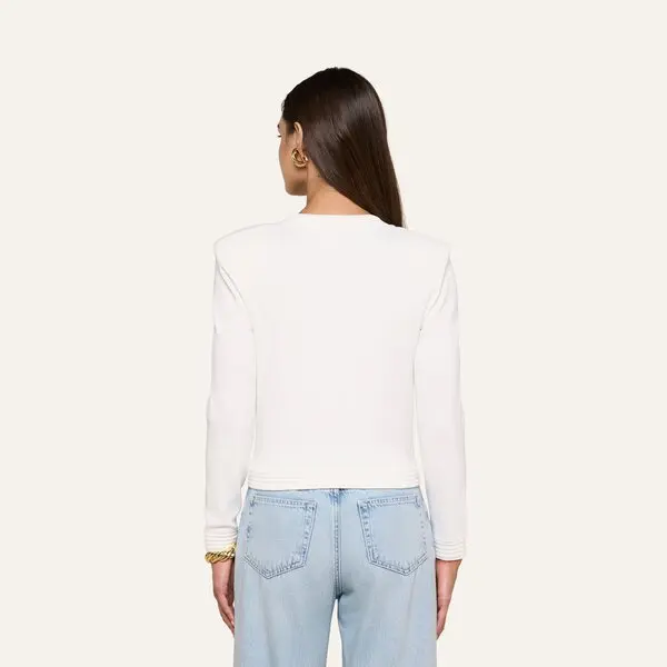 L'Agence Patsy Cropped Cardigan - Ivory