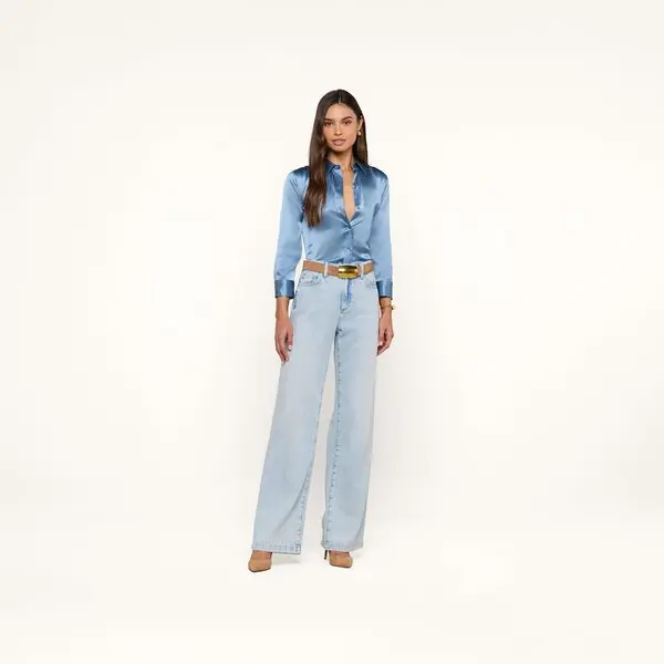 L'Agence Dani Silk Blouse - Blue Mist