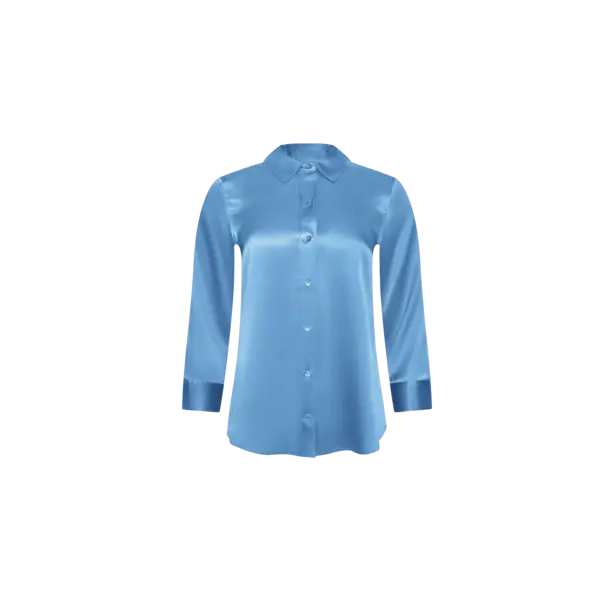 L'Agence Dani Silk Blouse - Blue Mist