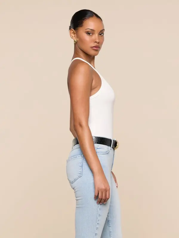 L'Agence Wrenna Racerback Bodysuit - White