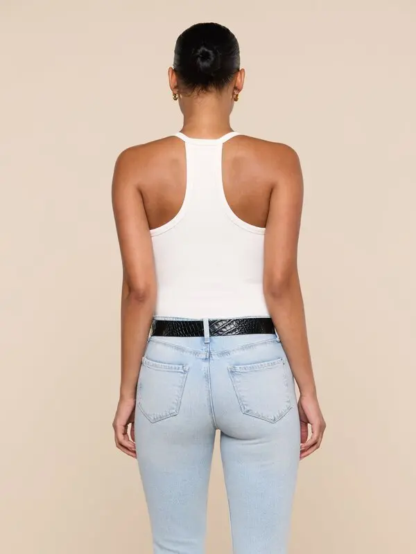 L'Agence Wrenna Racerback Bodysuit - White