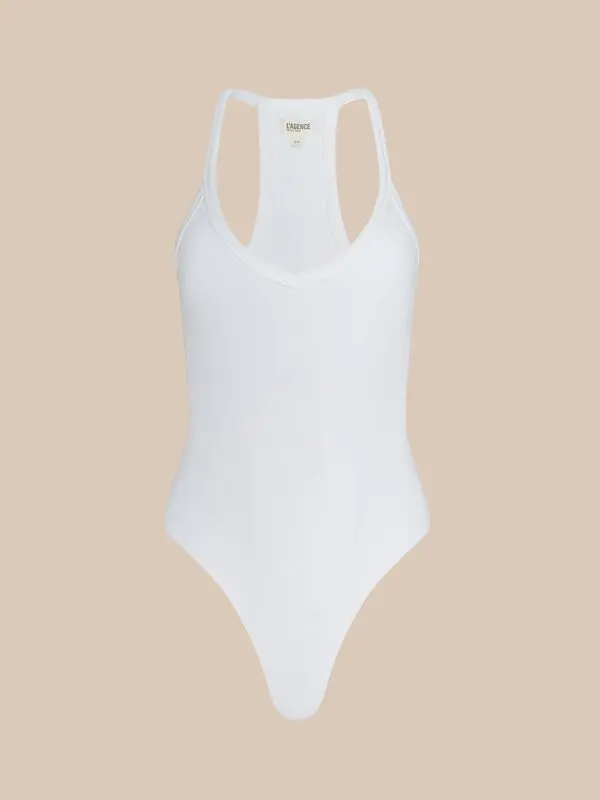 L'Agence Wrenna Racerback Bodysuit - White