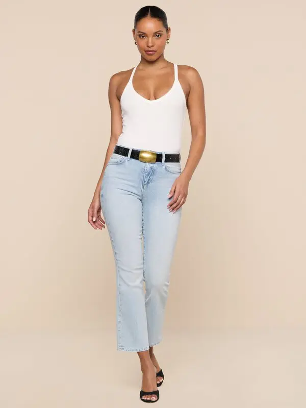 L'Agence Wrenna Racerback Bodysuit - White