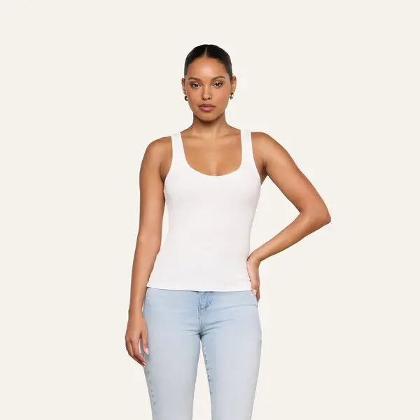 L'Agence Cole Scoopneck Tank Top - White