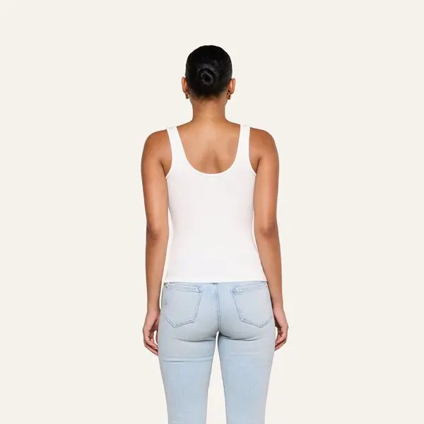 L'Agence Cole Scoopneck Tank Top - White