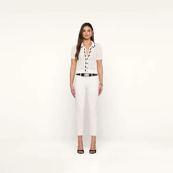 L'AGENCE Ninette Knit Top - Ivory/black