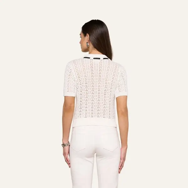 L'AGENCE Ninette Knit Top - Ivory/black