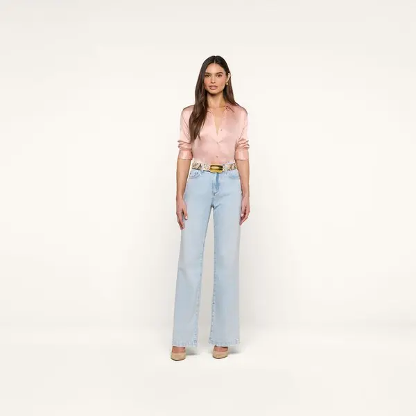 L'Agence Tyler Silk Blouse Top - Misty Rose