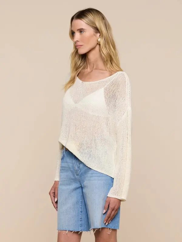 L'Agence Ethan Knit Pullover - Vanilla