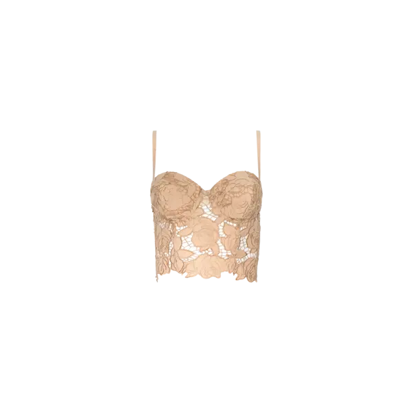 L'AGENCE Sonya Eyelet Bustier - Almond