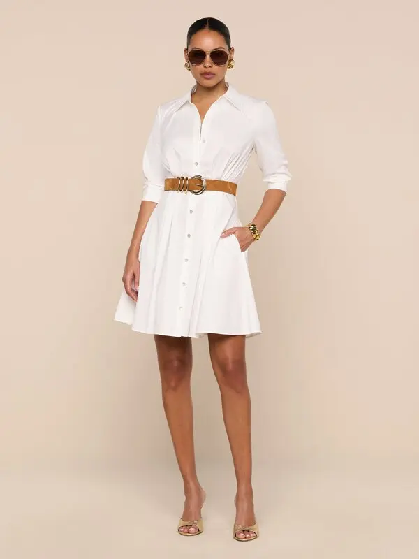 L'Agence Journi Shirt Dress - White