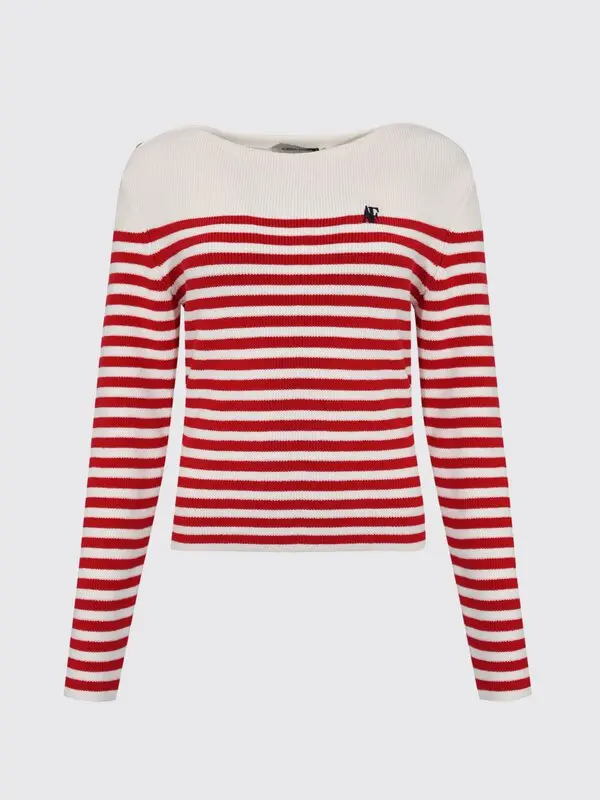Alberta Ferretti Striped Cotton Crew-neck Pullover