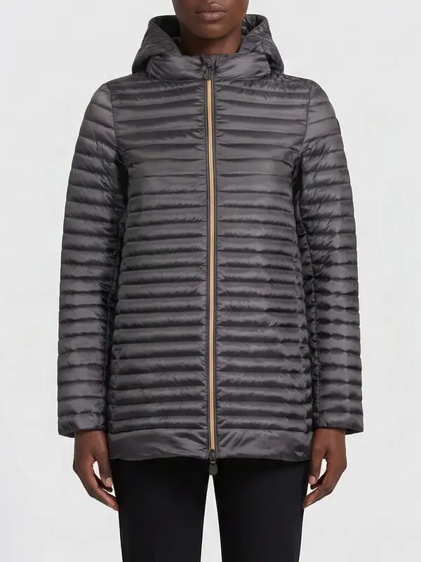 SAVE THE DUCK Quilted Zip-up Jacket With Hood - Black