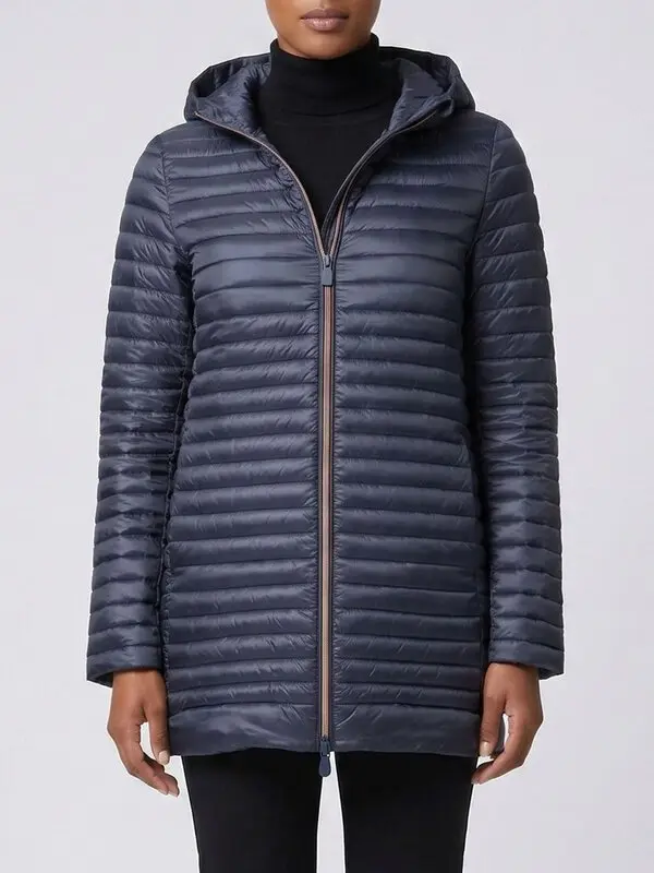 SAVE THE DUCK Quilted Nylon Down Jacket With Hood - Blue