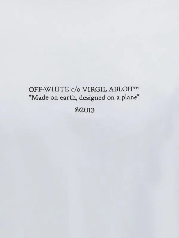 Off-White Cotton T-shirt With Slogan - White