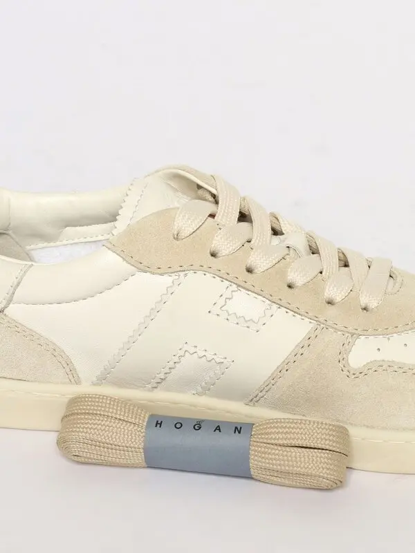 Hogan Cool" Leather And Suede Lace-up Sneakers - White