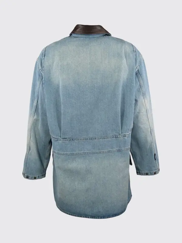 Woolrich Denim Jacket With Leather Collar