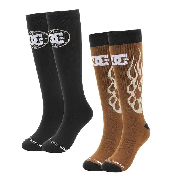 DC SHOES Performance Socks 2-pack - Black/brown