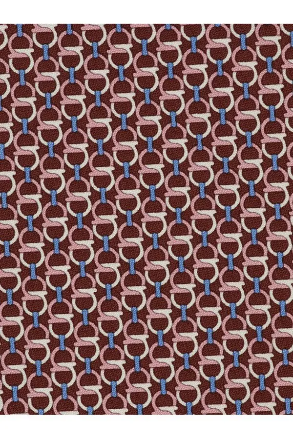 FERRAGAMO Gancini Links Print Silk Neck Tie - Natural