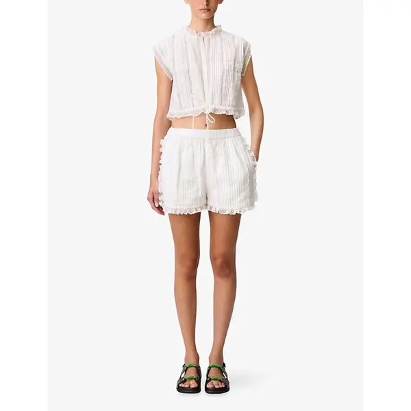 Claudie Pierlot Elasticated-waist Cotton-blend Shorts