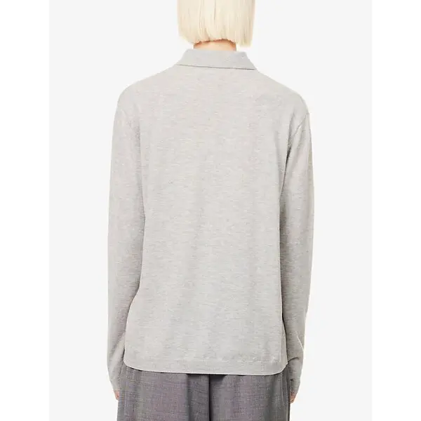 THE FRANKIE SHOP Tala V-neck Wool-blend Polo Top