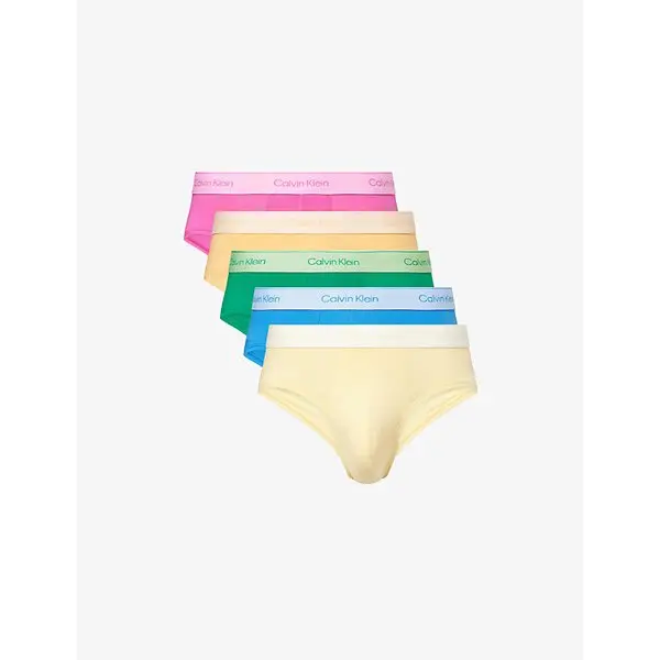 Calvin Klein Icon Pride Pack Of Five Stretch-cotton Hip Briefs - Multi