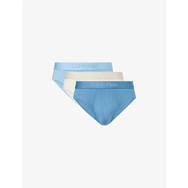 Calvin Klein Ultra Soft Pack Of Three Modal-jersey Hip Briefs - Multi