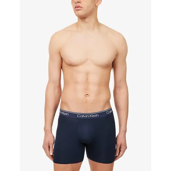 Calvin Klein Microfibre-stretch Pack Of Three Pack Jersey Boxer Briefs - Multi