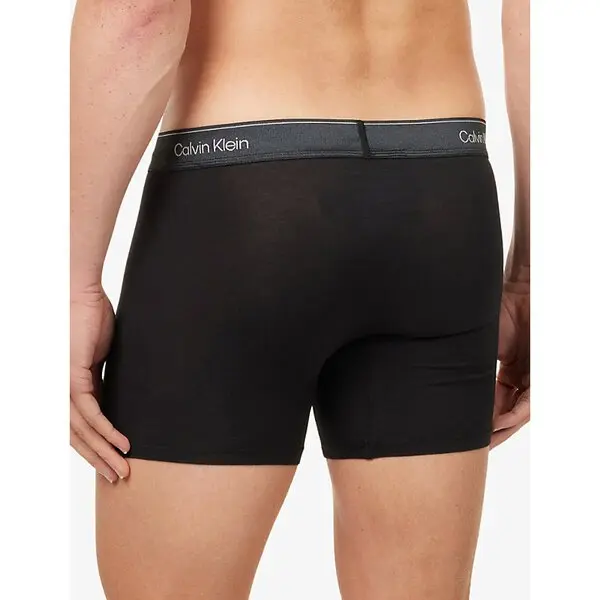 Calvin Klein Icon Pack Of Three Stretch-cotton Boxer Briefs - Black