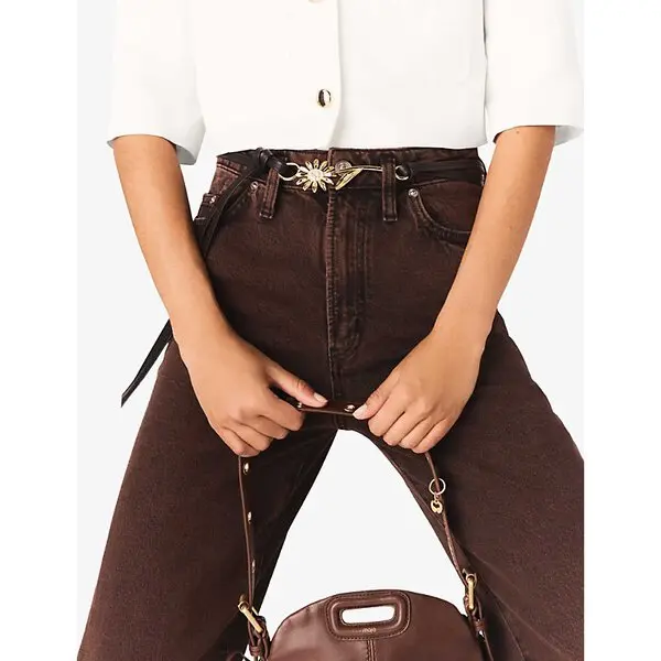 Maje Flower-clasp Leather Belt