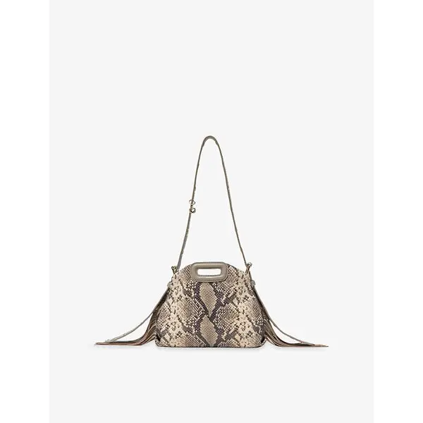 Maje Miss M Mini Snake-print Leather Shoulder Bag - Natural Snake Print
