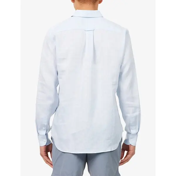 Derek Rose Monaco Long-sleeve Linen Shirt - Blue
