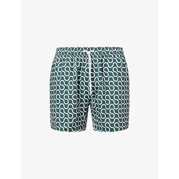 RAITH Brezza Wave Swim Shorts - Brezza Printgreen/ecru