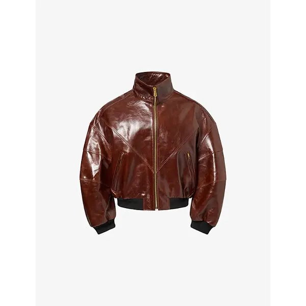 WILLY CHAVARRIA Ruff Rider Leather Jacket - Chocolate