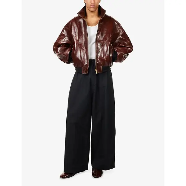WILLY CHAVARRIA Ruff Rider Leather Jacket - Chocolate