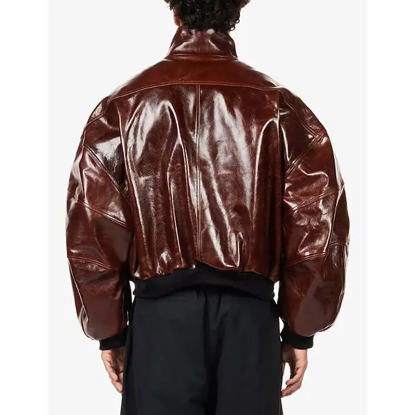 WILLY CHAVARRIA Ruff Rider Leather Jacket - Chocolate