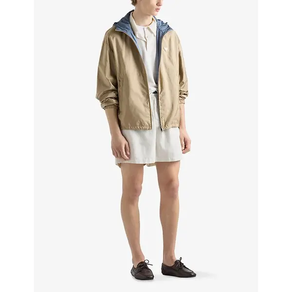 Prada Reversible Re-nylon Hooded Shell Jacket - Brown