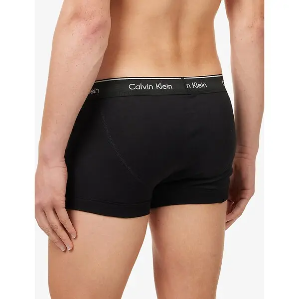 Calvin Klein Branded-waistband Pack Of Five Stretch-cotton Trunks - Multi