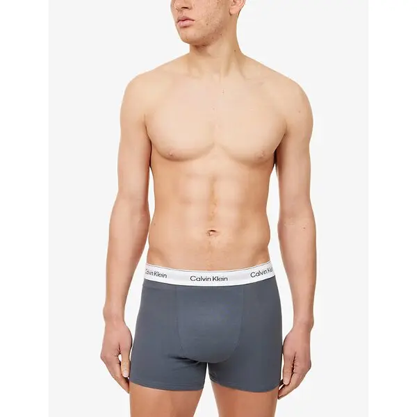 Calvin Klein Icon Pack Of Five Stretch-cotton Trunks - Multi