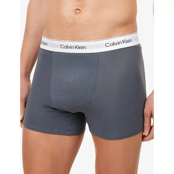 Calvin Klein Icon Pack Of Five Stretch-cotton Trunks - Multi