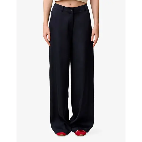 Claudie Pierlot Regular-fit Straight-leg Satin Trousers