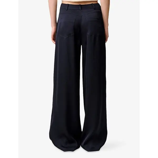 Claudie Pierlot Regular-fit Straight-leg Satin Trousers