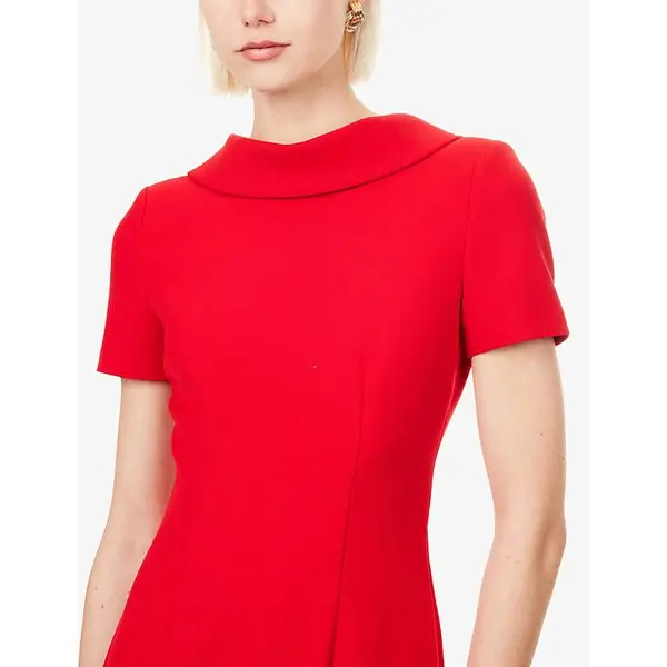 Roland Mouret Boat-neck Scoop-back Woven Gown