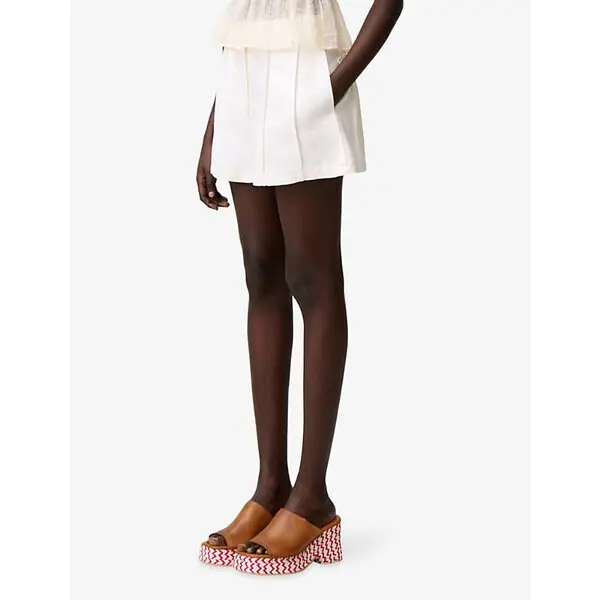 Claudie Pierlot Pleated Lyocell-blend Shorts