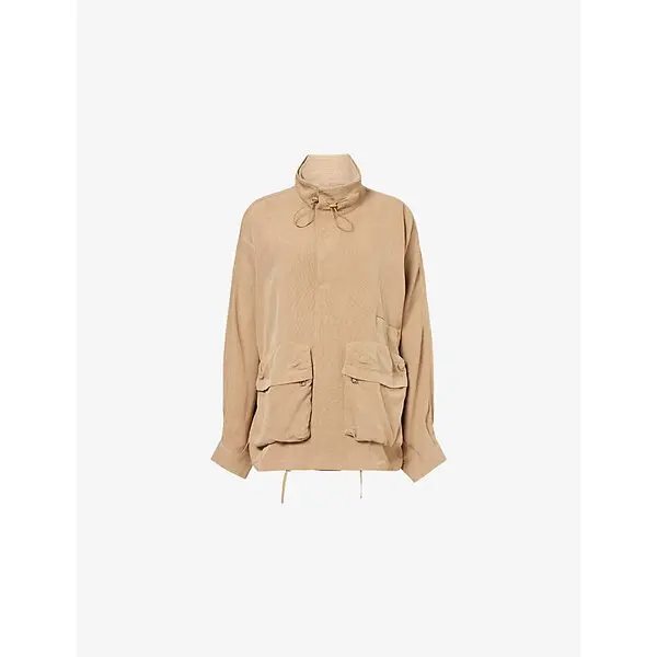THE FRANKIE SHOP Breya Funnel-neck Linen-blend Jacket - Beige