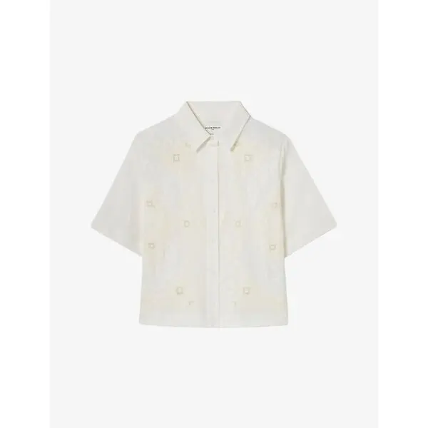 Claudie Pierlot Embroidered Cotton-blend Shirt