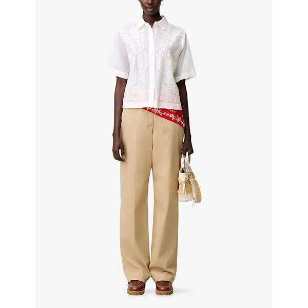 Claudie Pierlot Embroidered Cotton-blend Shirt