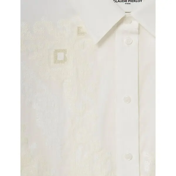 Claudie Pierlot Embroidered Cotton-blend Shirt