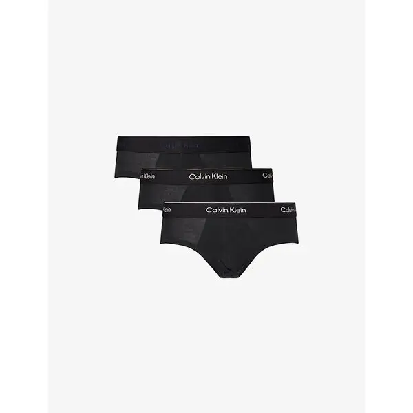 Calvin Klein Icon Pack Of Three Stretch-cotton Briefs - Multi