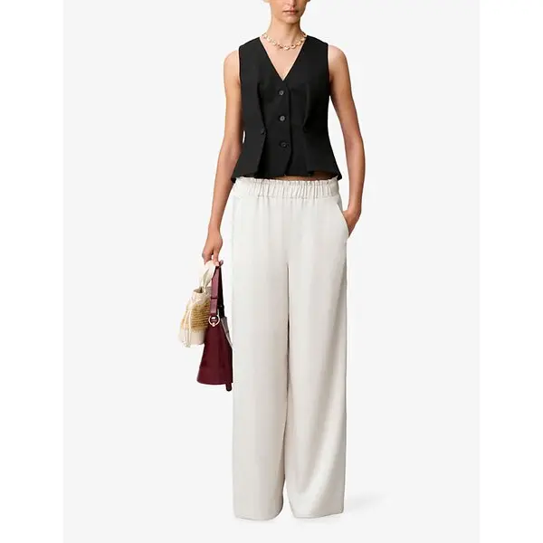 Claudie Pierlot Wide-leg Satin Trousers